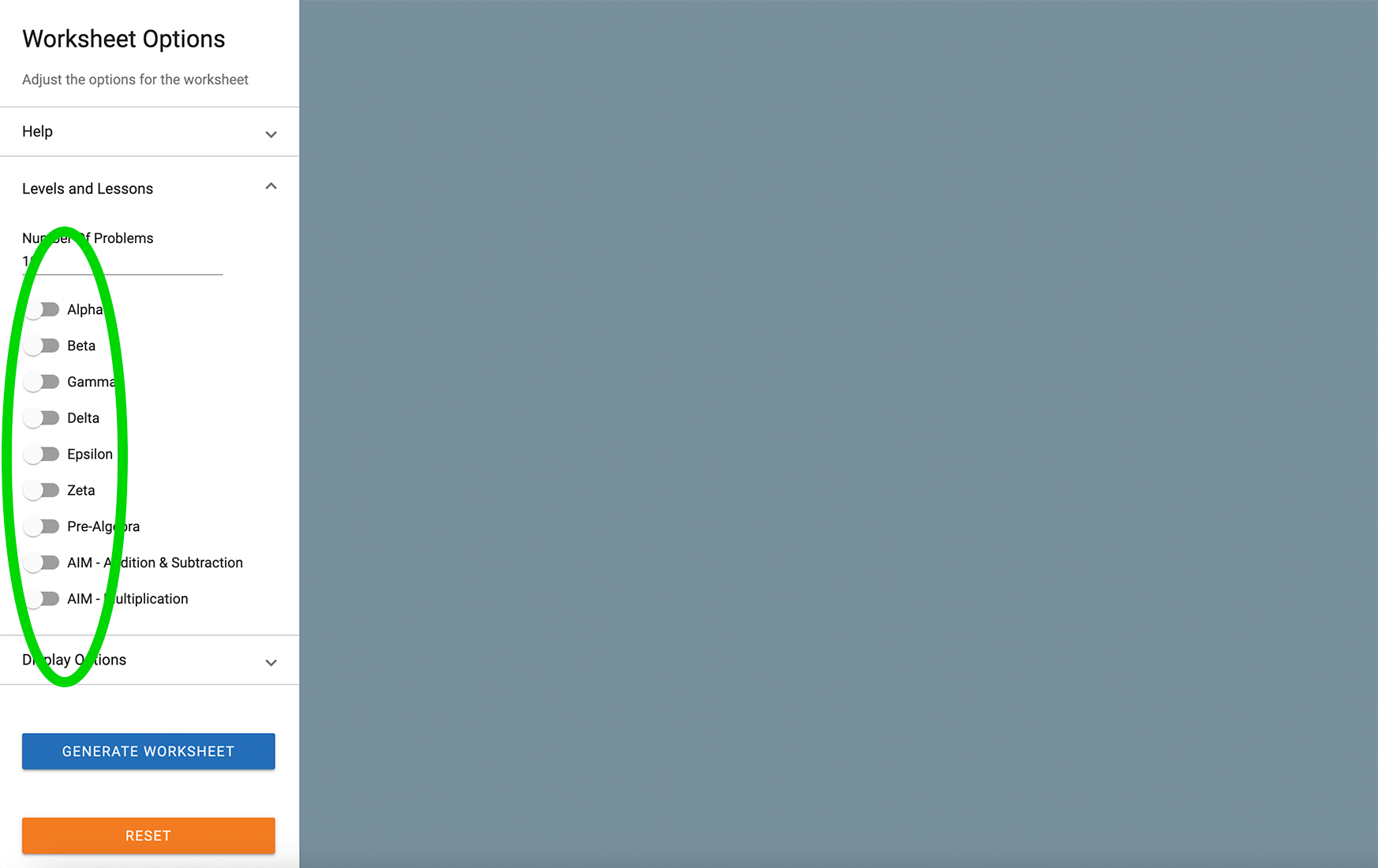 Using the Worksheet Generator - Demme Learning